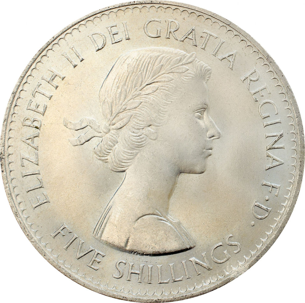1960 CROWN - Queen Elizabeth New York Exhibitition Five Shillings for ...